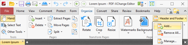 PDF-XChange Co Ltd :: Knowledge Base :: Can I use PDF-XChange Editor to add/remove page numbering?